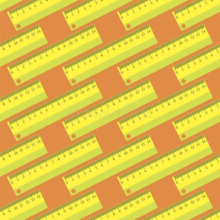 Yellow Wooden Ruler Seamless Pattern Stock Illustration - Illustration ...
