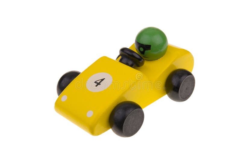 Yellow wooden toy race car stock image. Image of four - 2181177