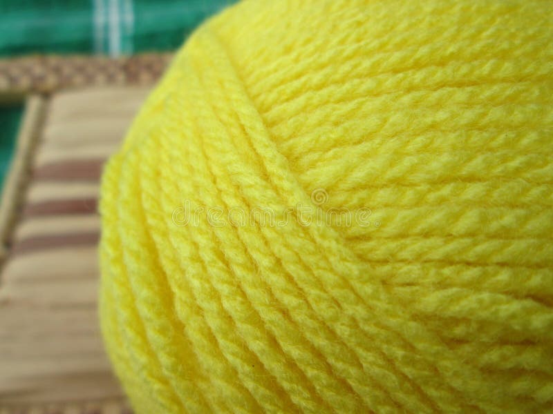 Yellow Wool. stock photo. Image of roll, woolen, stitch - 85563978