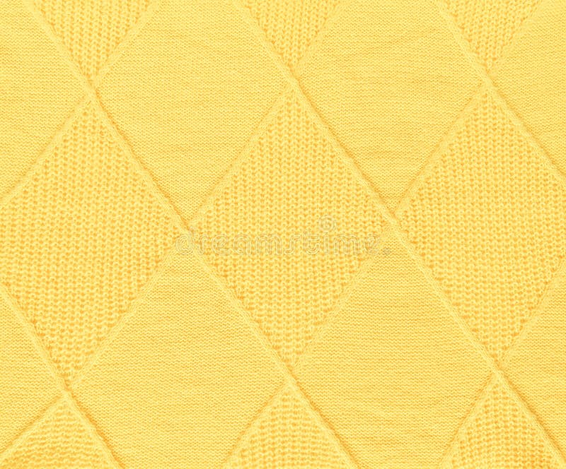 Yellow Wool Knitted Pattern with Diamond Shapes, Texture Background ...