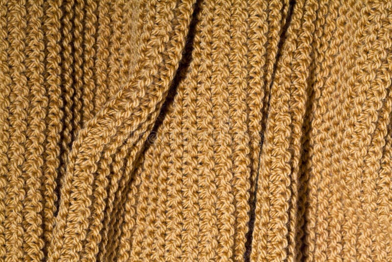 Yellow Wool Knitted Scarf Closeup. Stock Photo - Image of object ...