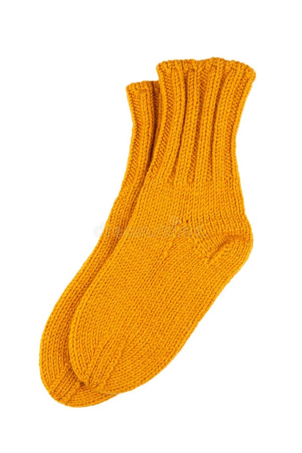 Yellow wool socks isolated stock photo. Image of garment - 36280312