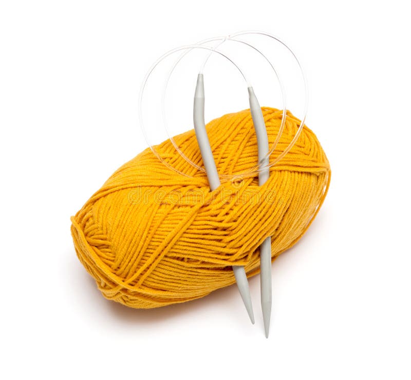 Yellow Woolen Yarn for Knitting Stock Image - Image of crochet, clew ...