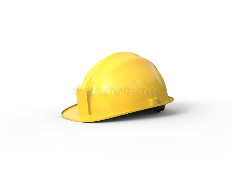 Yellow Workers Had Hat - Side View Stock Illustration - Illustration of ...