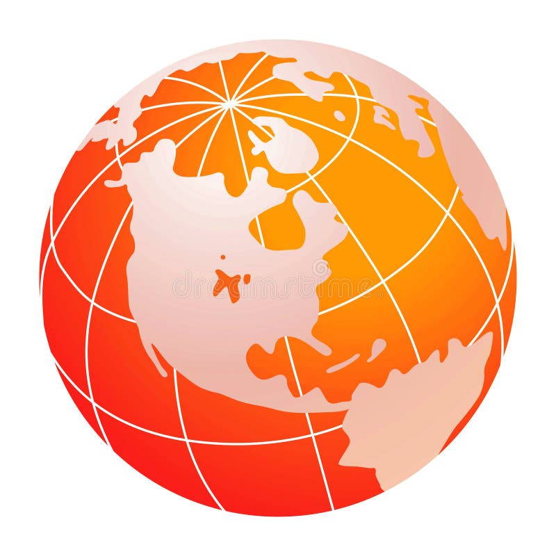 Yellow world globe stock illustration. Illustration of west - 3713073