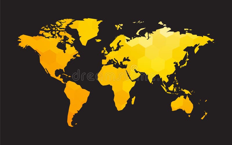 Yellow world map stock vector. Illustration of business - 78622077