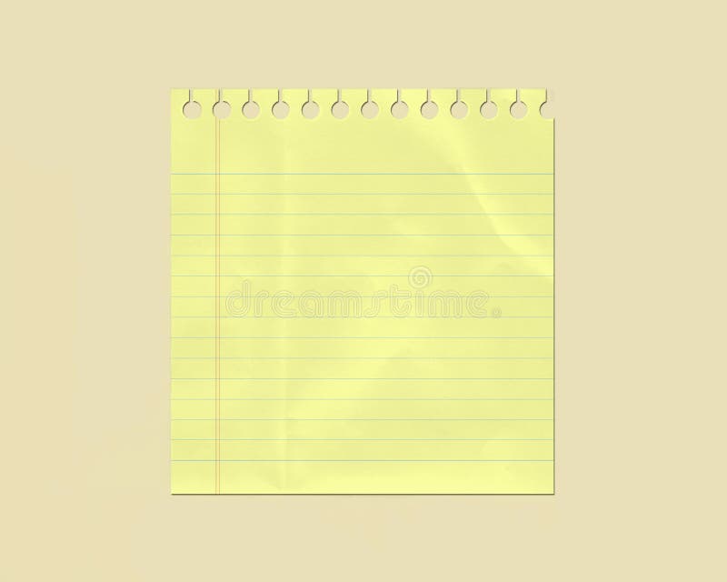 Yellow Wrinkled Lined Note Paper Stock Illustration - Illustration of ...