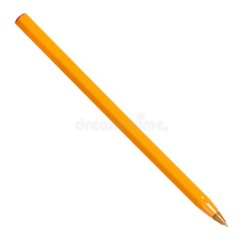Yellow Writing Pen Isolated on White Background Stock Image - Image of ...