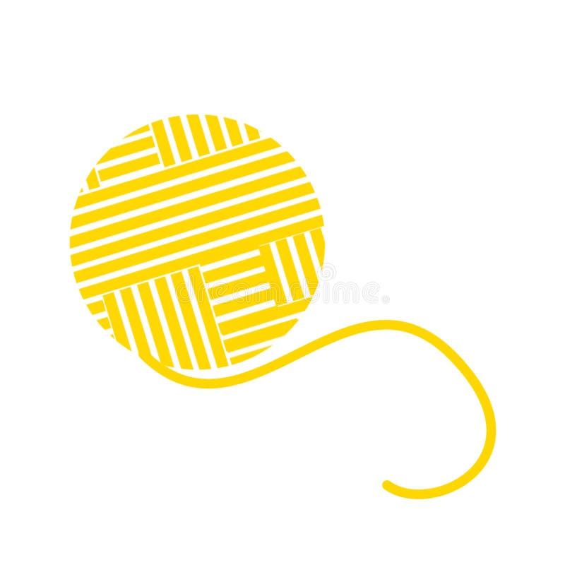 Yellow Yarn Ball Illustration 3d Computer Generated Painting Stock ...