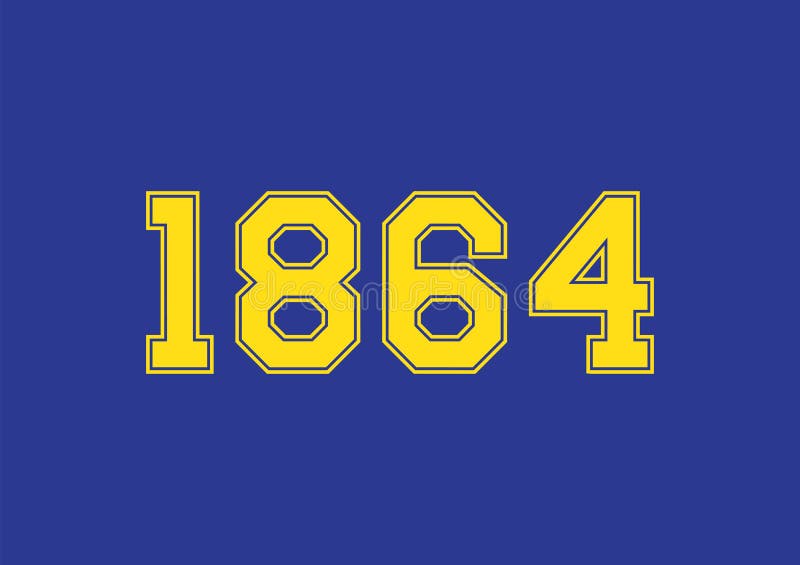 Yellow Year 1864 Text on Blue Background Stock Vector - Illustration of ...