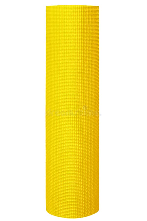 Yellow Yoga Mat in Vertical Isolated on White Background Stock Image ...