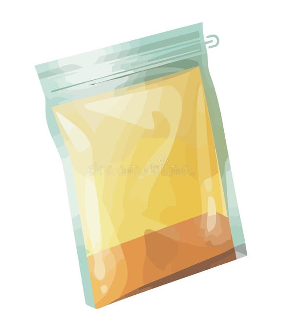 Yellow zip bag plastic stock vector. Illustration of plastic - 276738927