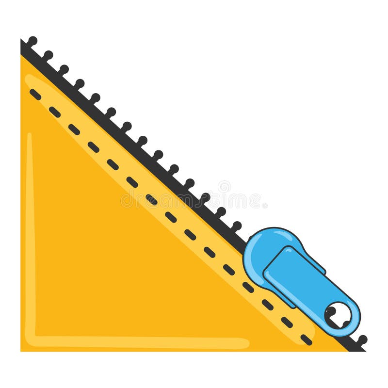 Yellow Zipper Bag with Blue Puller in Cartoon Style Vector Stock ...