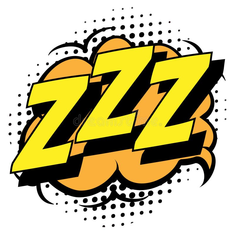 Yellow ZZZ Comic Text Illustration Stock Vector - Illustration of sleep ...