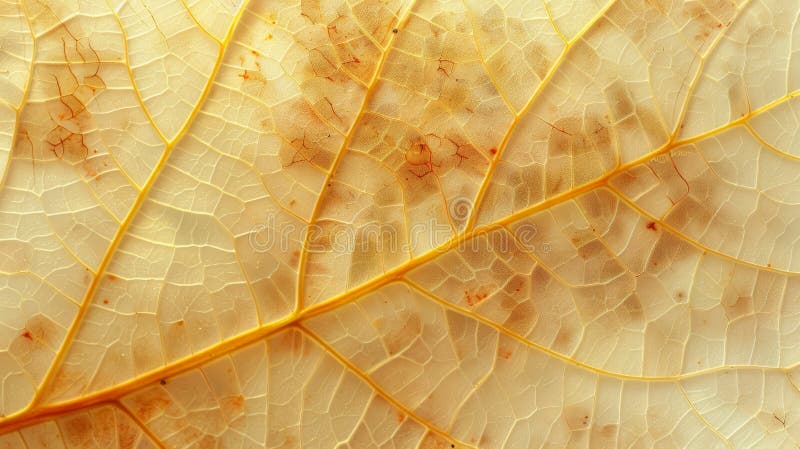 Yellowed Leaf with Visible Veins Stock Illustration - Illustration of ...