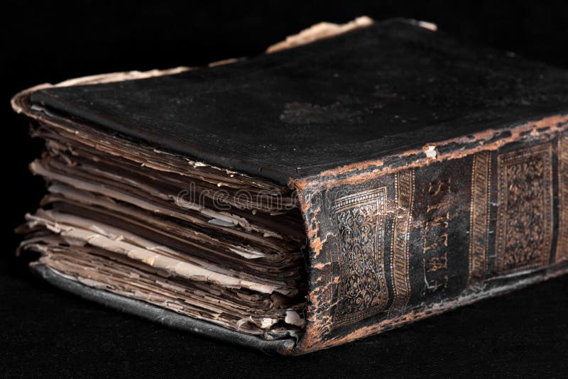 Yellowed Old Thick Book on the Table Stock Image - Image of writings ...