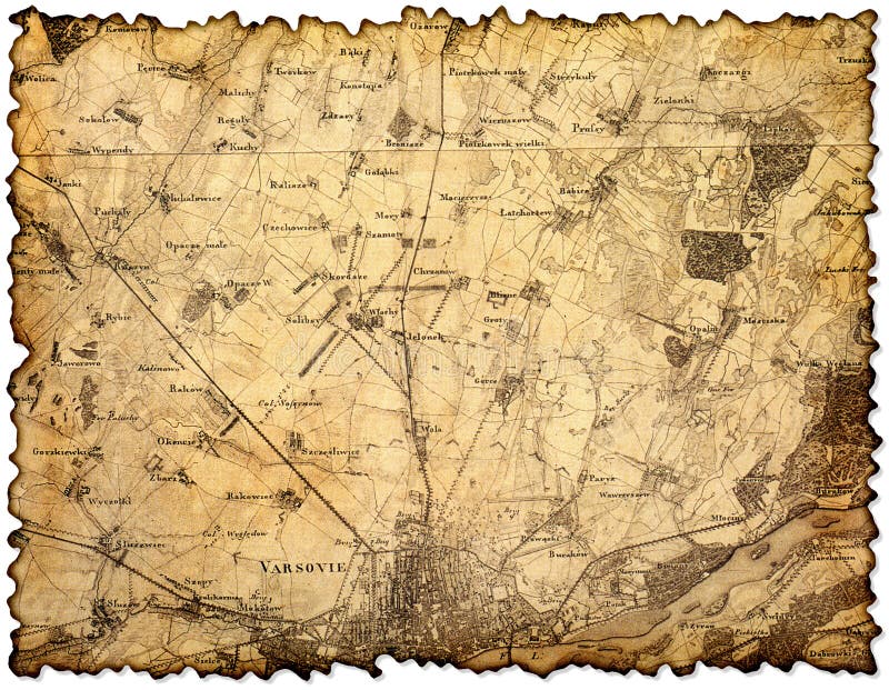 Yellowed and Stained Piece of Old Map Stock Image - Image of yellowed ...