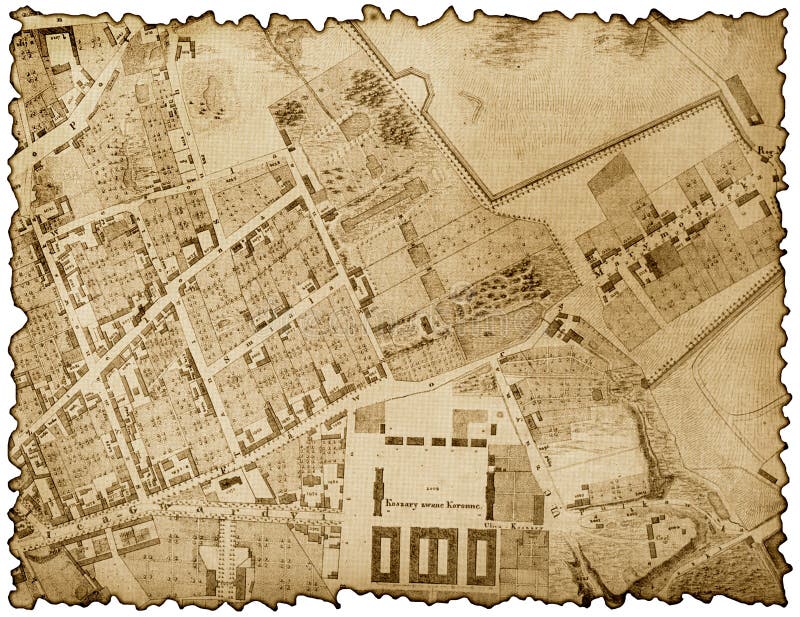 Yellowed and Stained Piece of Old Map Stock Photo - Image of brown ...