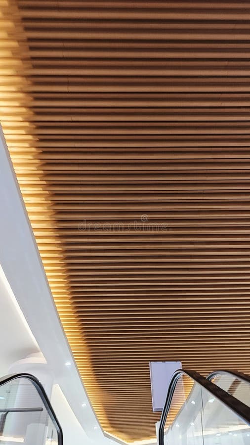 Yellowish Line Lighting Ceilings Stock Photo - Image of ling, hardwood ...