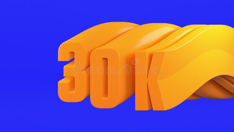 Yellowish Orange 30k Lettering with 3D Extrude Wavy Motion Text Effect ...