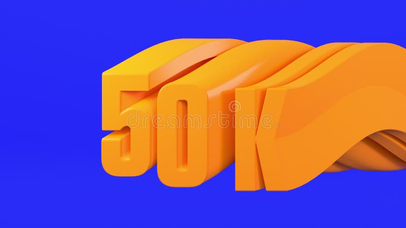 Yellowish Orange 50k Lettering with 3D Extrude Wavy Motion Text Effect ...