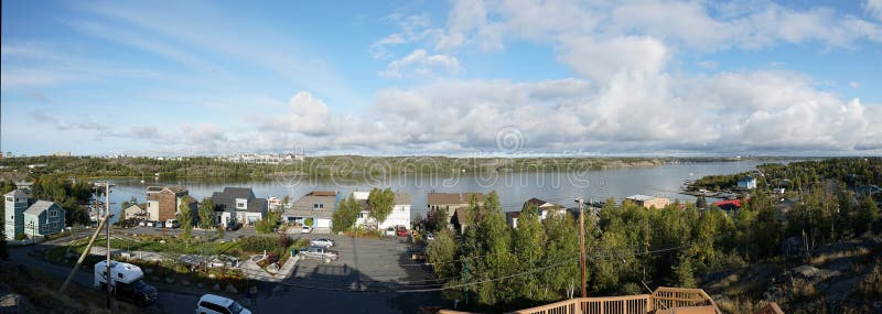 Panoramic View of Yellowknife in the Northwest Territories, Canada, in ...
