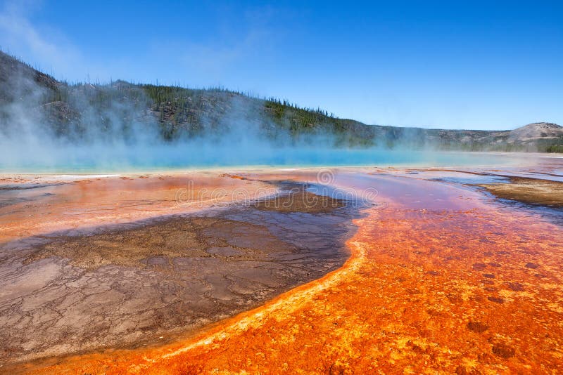 Emerald Springs, Yellowstone Stock Photo - Image of steamy, national ...