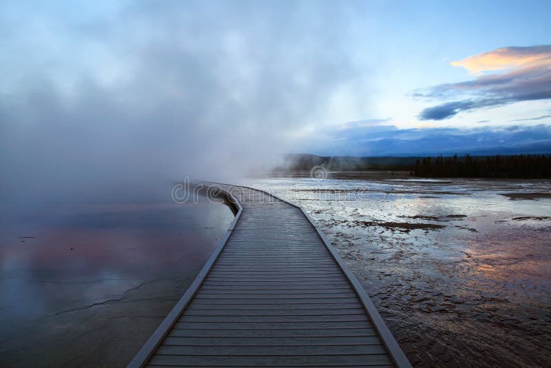 Yellowstone stock photo. Image of walkway, volcanic, pier - 25787730