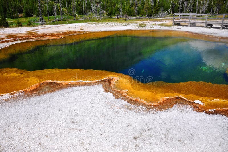 Yellowstone - Emerald Pool Hot Spring Stock Image - Image of spring ...