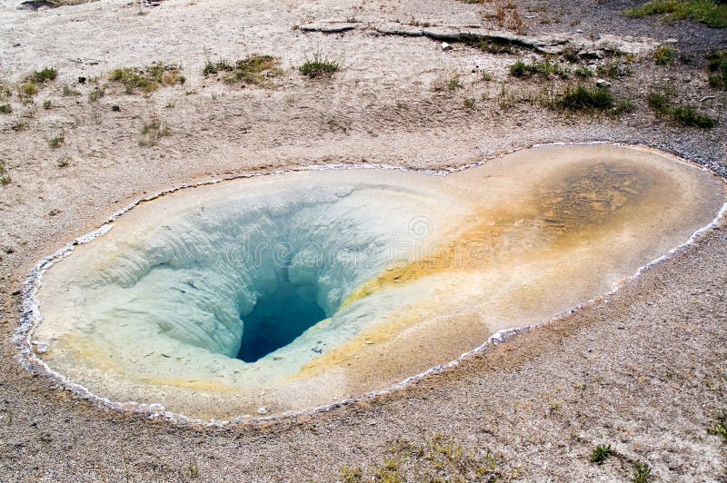 Yellowstone Geothermal Geyser Stock Photo - Image of outdoor, steam ...