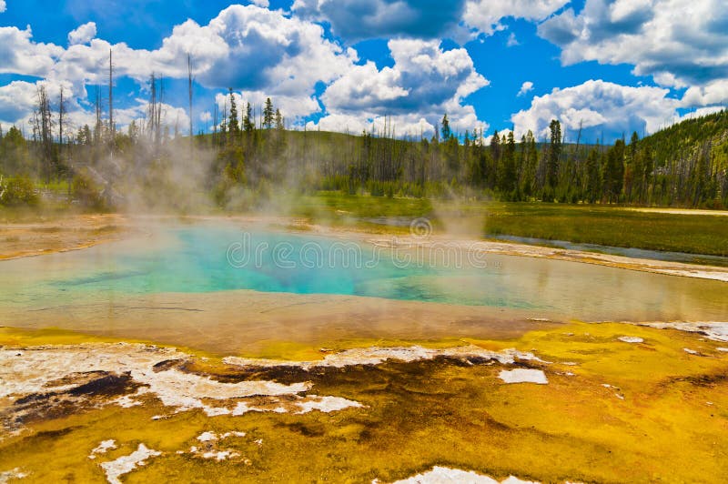 Colorful Yellowstone Spring Stock Photo - Image of nature, clear: 5698668