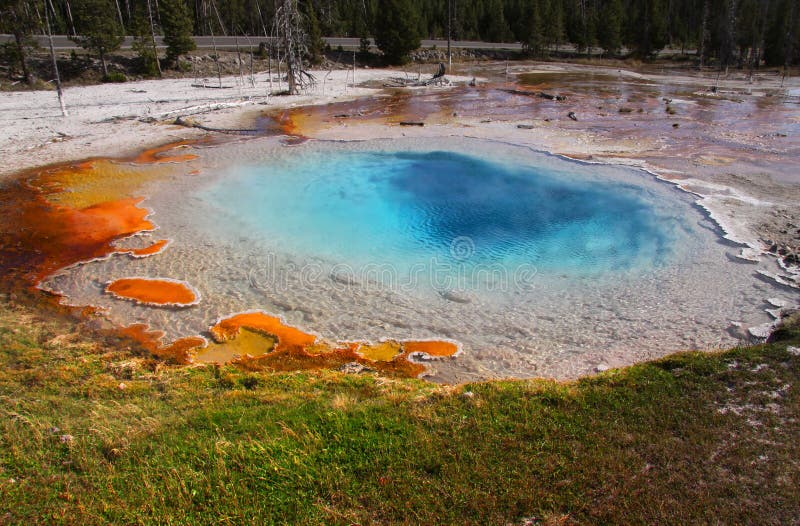 Yellowstone Geyser Landscape Stock Photo - Image of nature, thermal ...