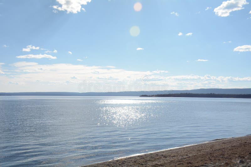 Yellowstone Lake in the Yellowstone National Park Stock Photo - Image ...