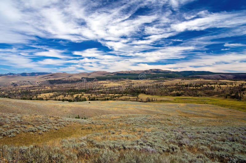 Yellowstone Landscape stock photo. Image of mountains - 34407116