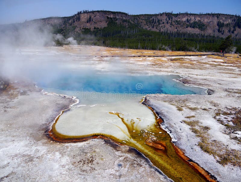 Yellowstone Landscape Geyser Stock Image - Image of blue, spring: 101231431