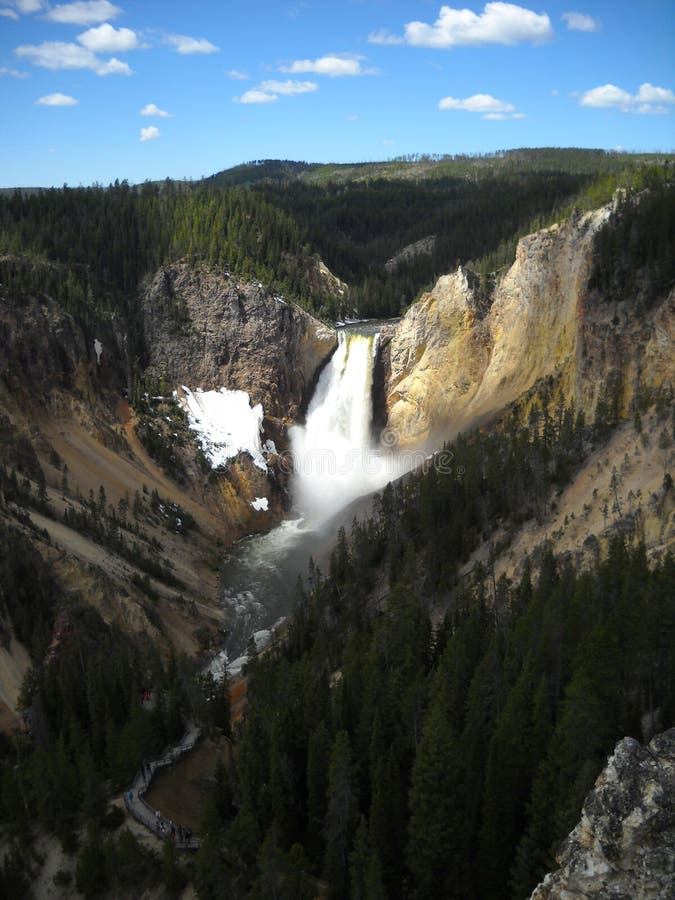 Yellowstone National Park Waterfall Stock Photo - Image of nature ...
