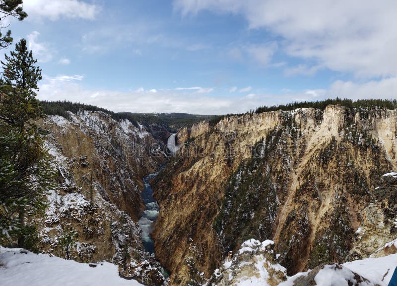 Yellowstone Natural Beauty Beautiful Canyon Waterfall Stock Image ...
