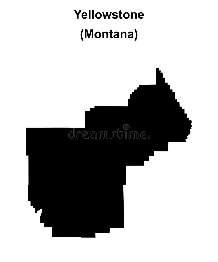 Yellowstone outline map stock vector. Illustration of boundary - 357459418