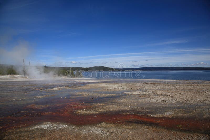 Yellowstone Park - West Thumb Geyser Basin Stock Image - Image of ...