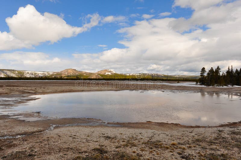 Yellowstone in reflection stock image. Image of grand - 25393357