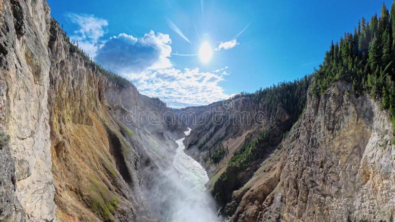 Yellowstone River Flows through Cliff Walls Stock Video - Video of ...