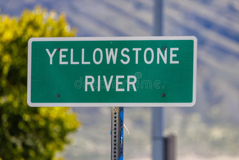 Yellowstone River sign stock photo. Image of travel - 298334172
