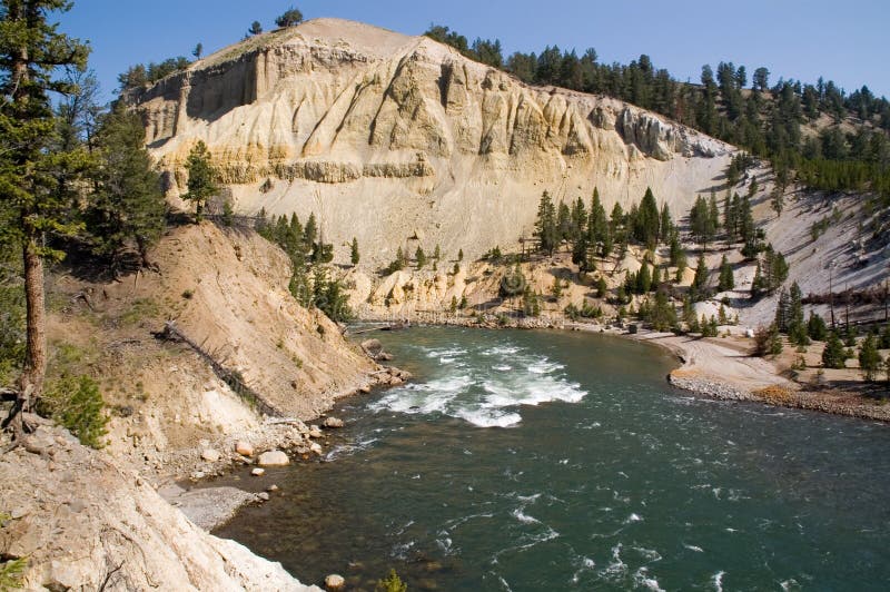 Yellowstone River and Valley Stock Photo - Image of mountains, river ...