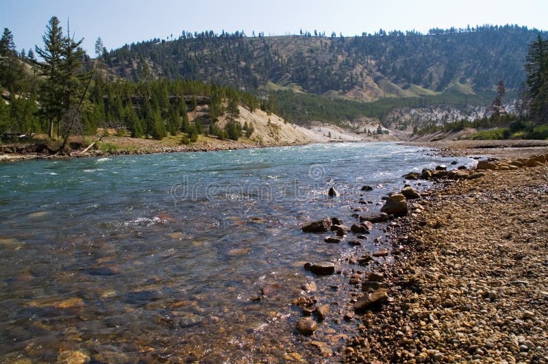 Yellowstone River, Valley and Rapids Stock Photo - Image of travel ...