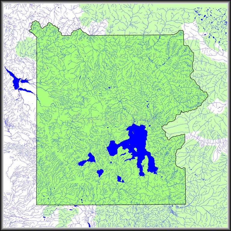 Yellowstone Water Features Map Stock Illustration - Illustration of ...