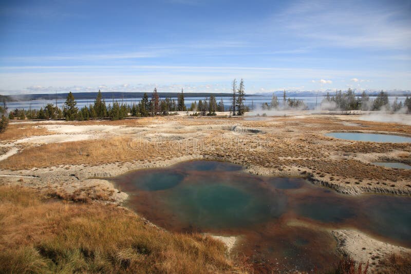 Yellowstone - West Thumb Geyser Basin Stock Photo - Image of scene ...