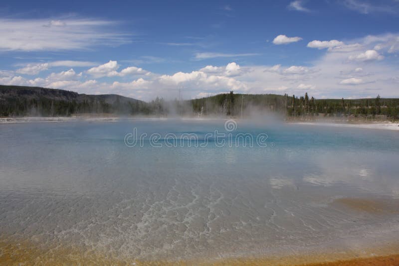 Yellowstone, WY Mineral Pool Stock Image - Image of outdoors, canyon ...