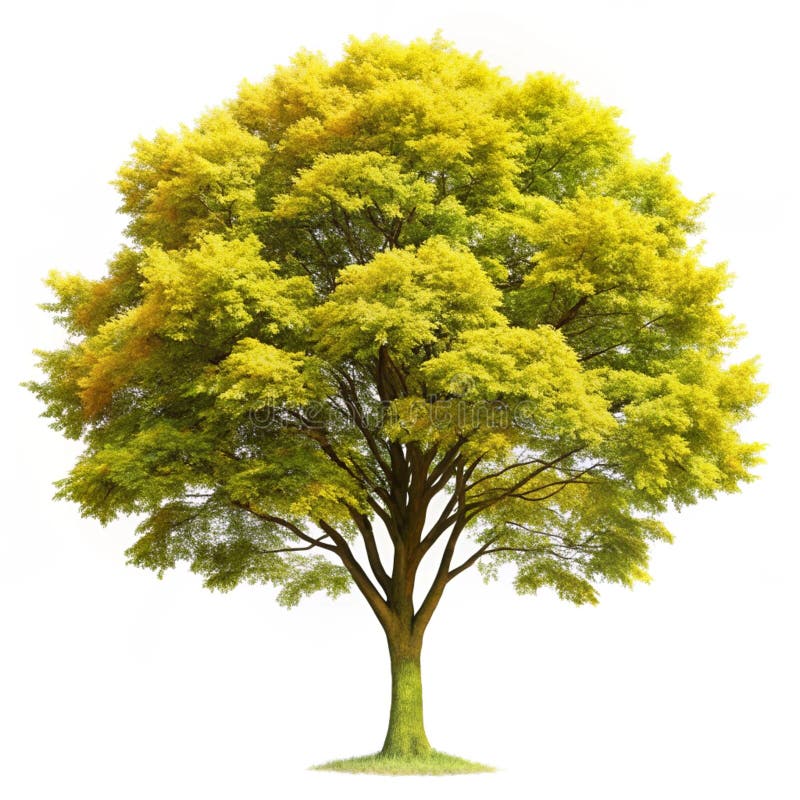 Yellowwood Tree Isolated on Transparent Background Stock Illustration ...