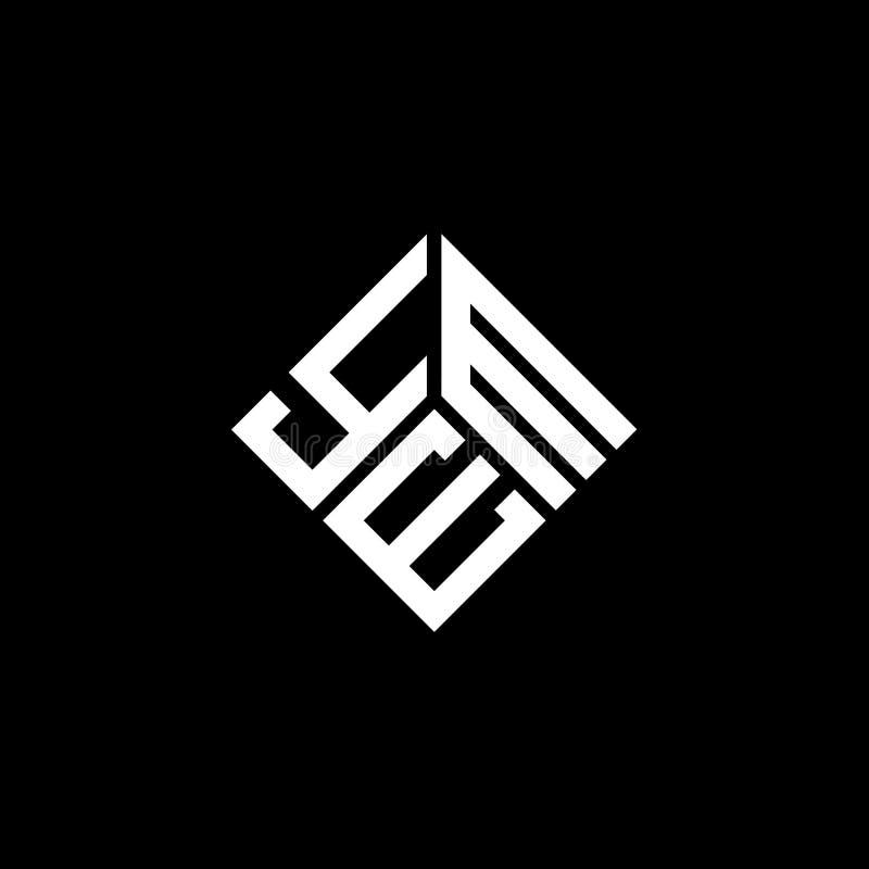 YEM Letter Logo Design on Black Background. YEM Creative Initials ...