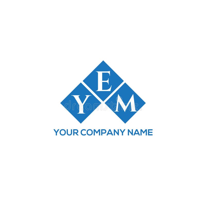 YEM Letter Logo Design on BLACK Background. YEM Creative Initials ...